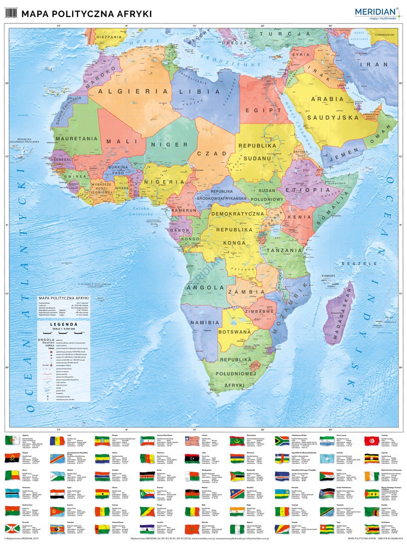Afryka - ścienna mapa polityczna 160x120cm - Meritum